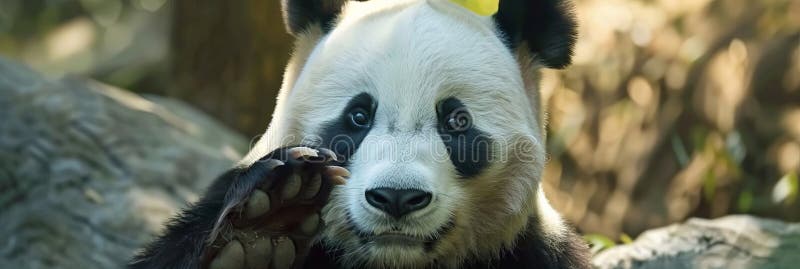 Closeup of a Giant Panda Bear with Visible Claws Stock Illustration ...
