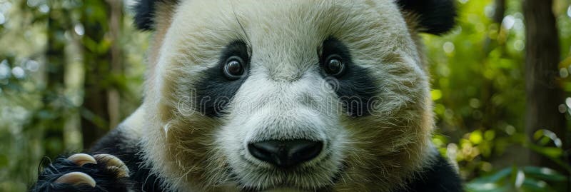 Closeup of a Giant Panda Bear with Visible Claws Stock Illustration ...