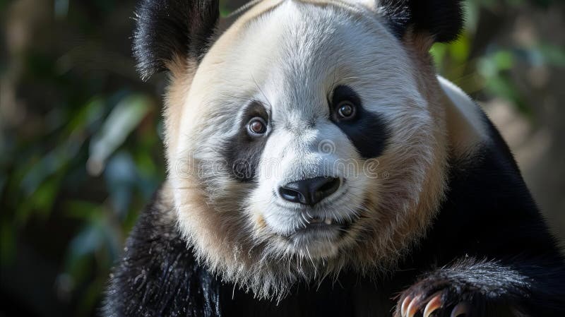 Closeup of a Giant Panda Bear with Visible Claws Stock Illustration ...