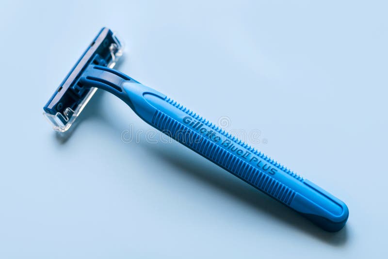 Closeup of Gillette Blue 2 Plus Razor Editorial Photography - Image of ...