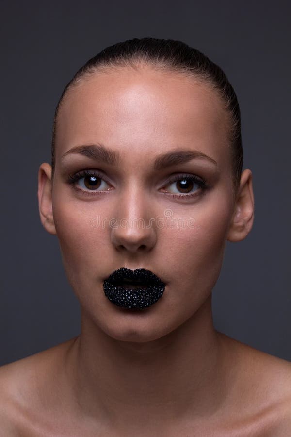 Closeup glam headshot stock image. Image of dark, beautiful - 32594787