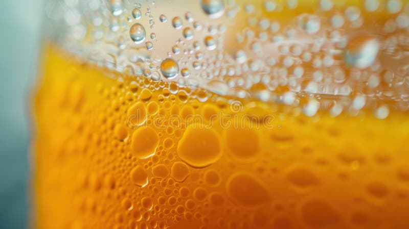 A Closeup of a Glass of Freshly Squeezed Juice with Droplets of Water ...