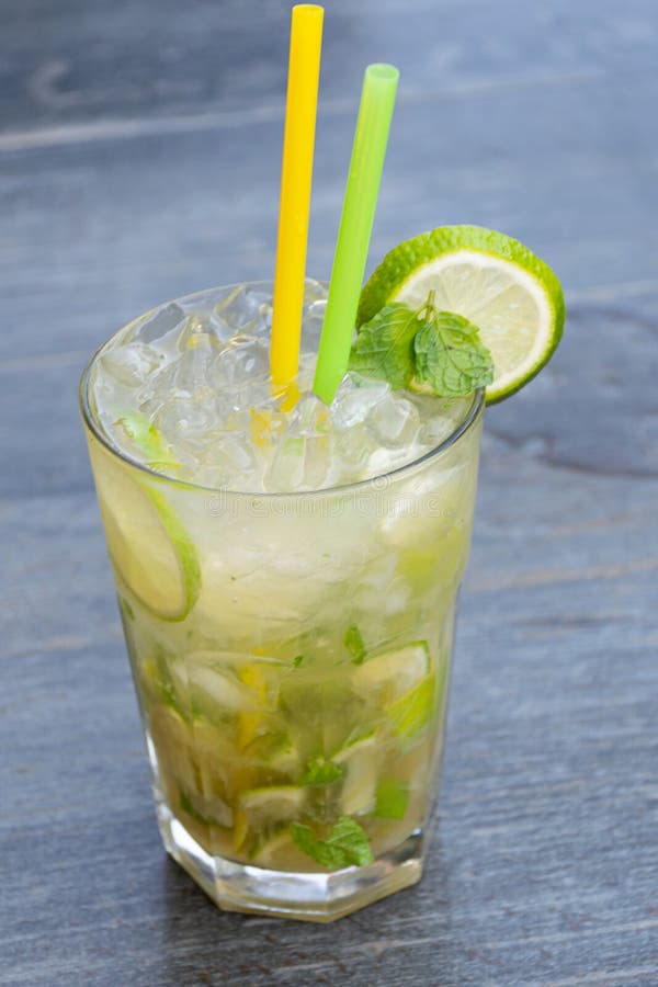 Closeup of a Glass of Mojito Cocktail Stock Photo - Image of mojito ...