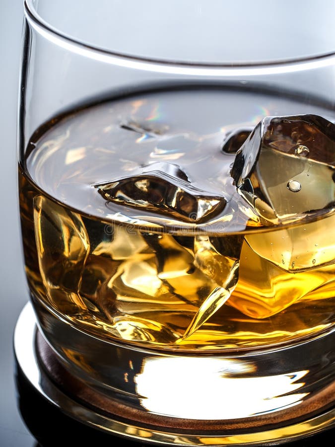 Whisky on the rocks stock photo. Image of coaster, liquid - 169061772