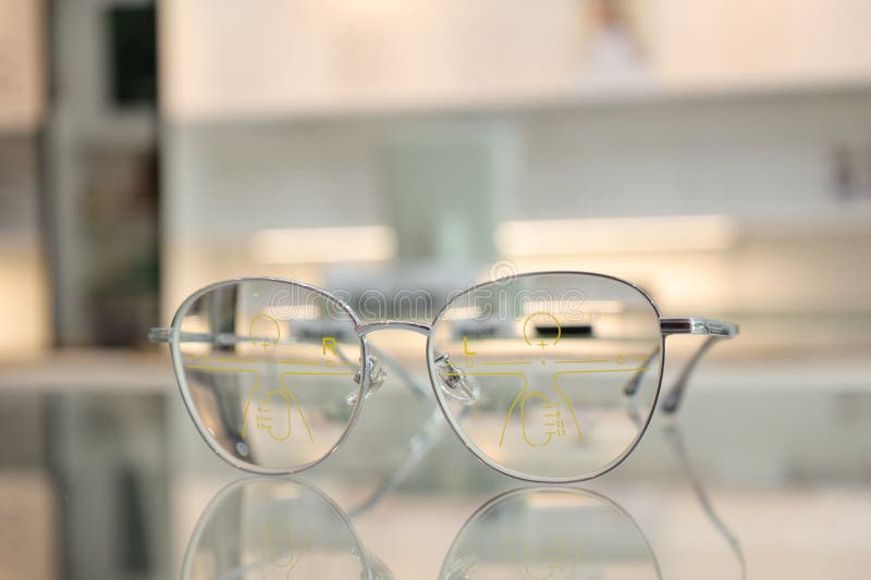 Glasses on a Table in Optical Store Stock Image - Image of green, store ...
