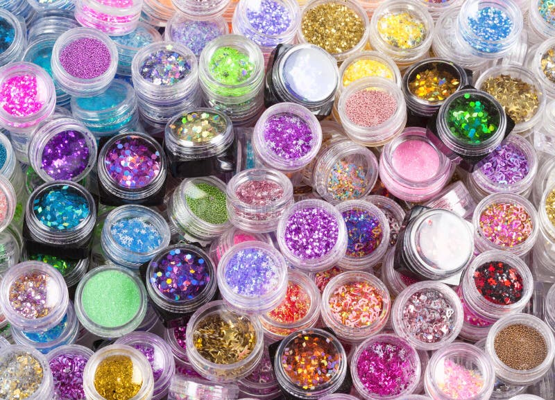 Closeup of Glitter Makeup Colors. Stock Image - Image of colours ...