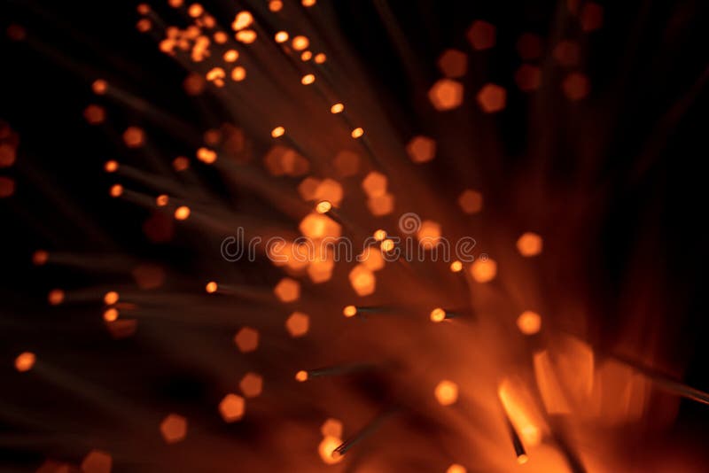 Closeup of the Glowing Tubes. Orange Glowing Lights on the Tips of ...