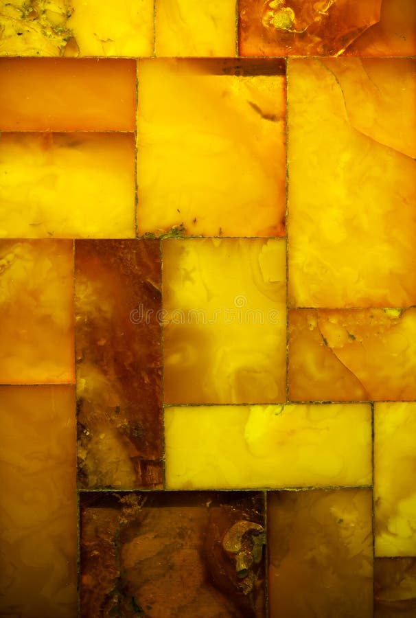 Closeup of Golden Amber Mosaic As Background or Texture. Gem. Stock ...