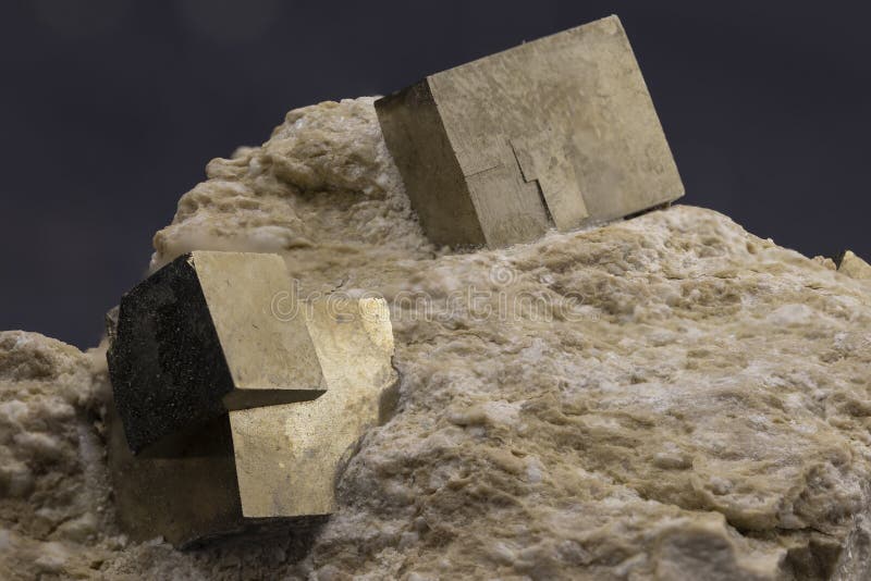 Closeup of Golden Colored Pyrite Mineral Stock Photo - Image of geology ...