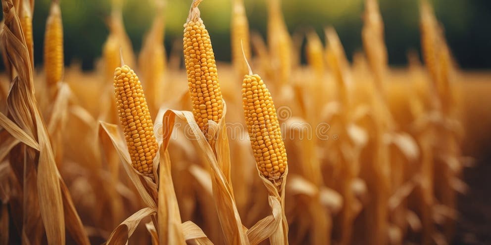 Closeup of Golden Corn Stalks in a Rustic Maze. Stock Photo - Image of ...