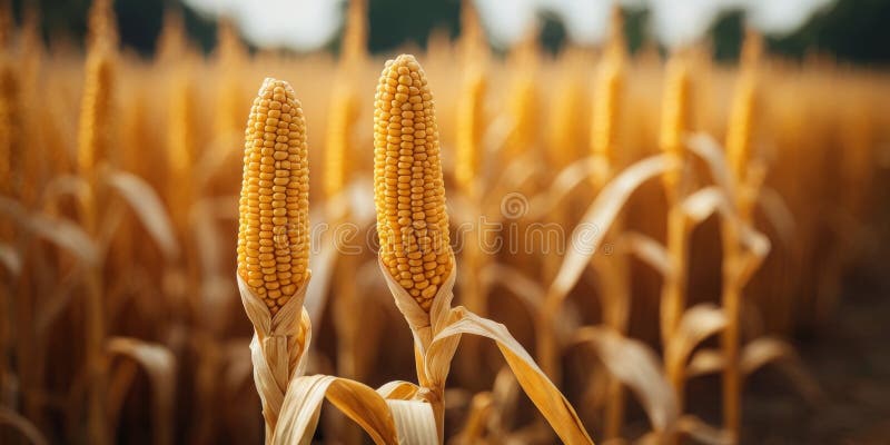 Closeup of Golden Corn Stalks in a Rustic Maze. Stock Image - Image of ...