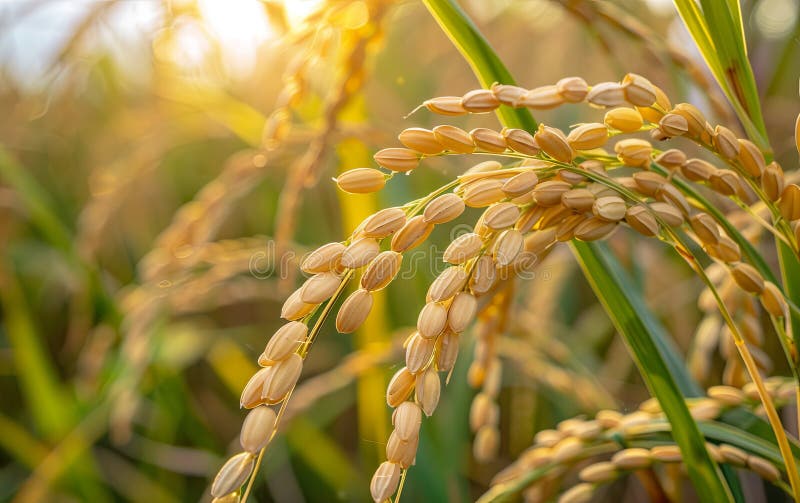 Closeup of Golden Paddy Grains Ready for Harvest Stock Image - Image of ...