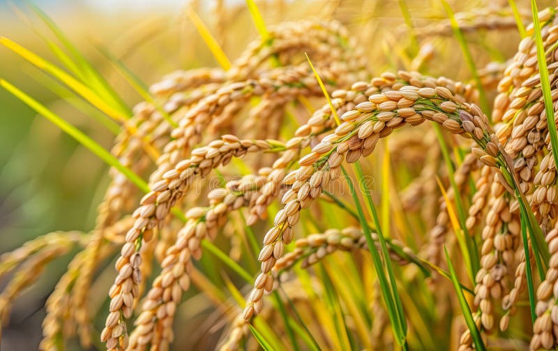 Closeup of Golden Paddy Grains Ready for Harvest Stock Image - Image of ...