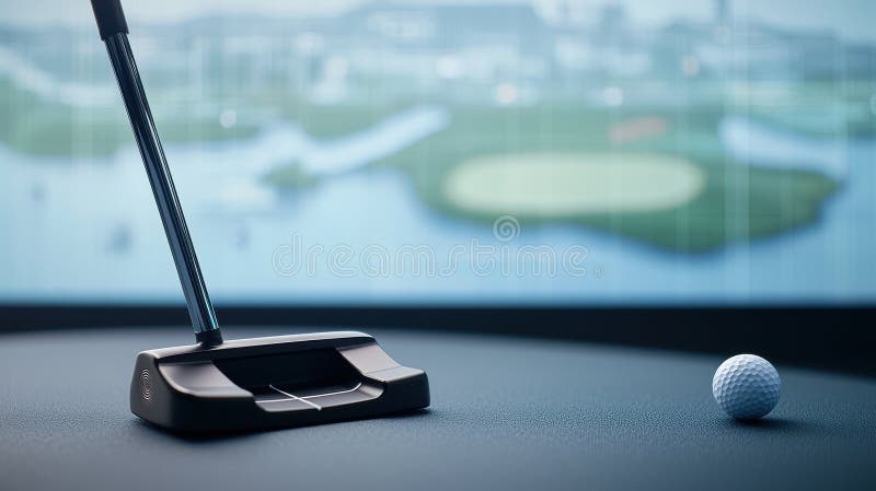 Closeup of Golf Putter and Ball on Green Surface Stock Photo - Image of ...