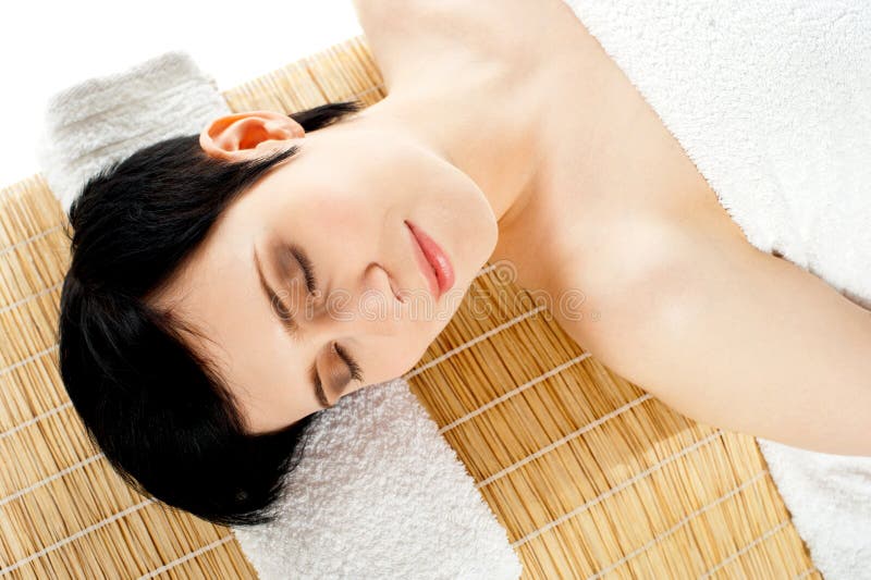 Closeup of a Gorgeous Girl Relaxing at Spa Stock Image - Image of ...