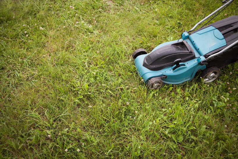 Closeup of grassmower stock photo. Image of yard, machine - 96143482