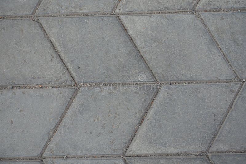 Closeup of Gray Diamond-shaped Concrete Pavement with Geometric Pattern ...