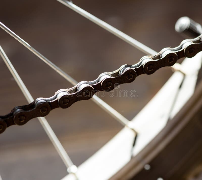 Closeup of Greasy Bike Chain Stock Image - Image of group, mountain ...