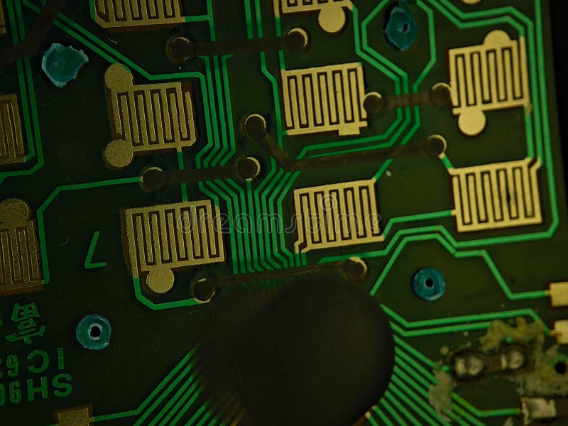 Closeup Green Circuit Board Stock Image - Image of device, pattern ...