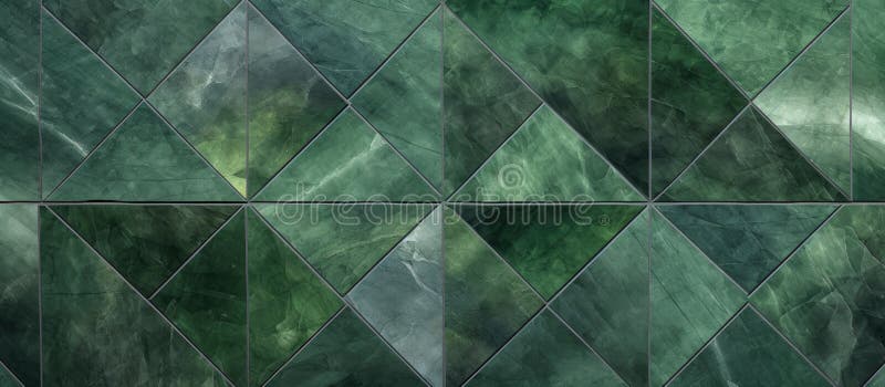 Closeup of a Green Tile Wall with a Geometric Plant Pattern Stock Photo ...