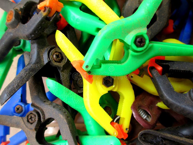 Spring Clamps with Rubber Coating Stock Photo - Image of large, macro ...