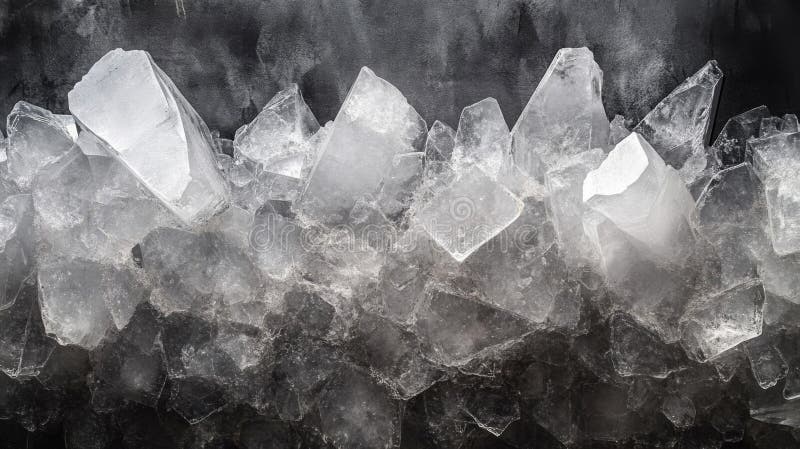 Closeup of Grey and White Ice Cubes on Black Background Stock ...