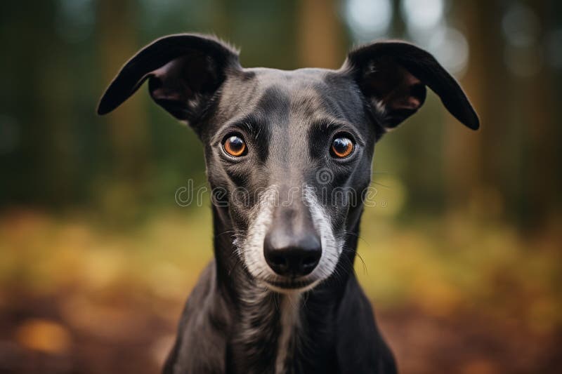 Closeup of a Greyhound Outdoors. Generative by Ai Stock Illustration ...