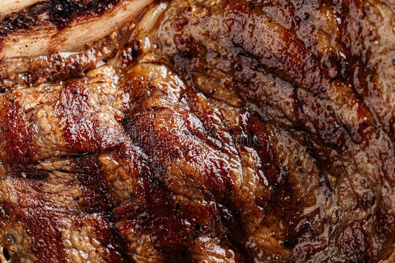 Closeup on Grilled Beef Steak Texture Background Stock Photo - Image of ...