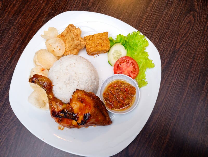 Closeup Grilled Chicken Rice with Chili Sauce Stock Image - Image of ...
