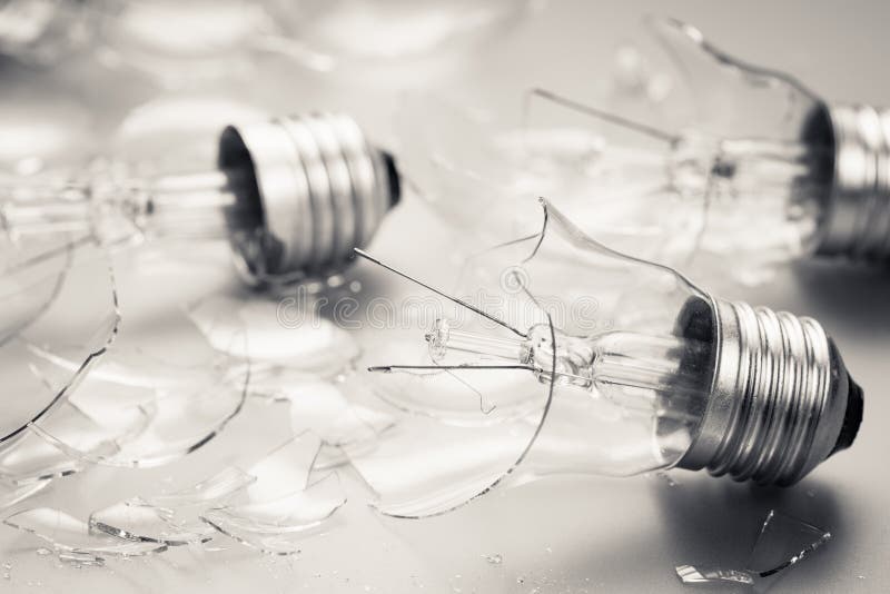 Broken light bulbs stock photo. Image of fragile, negative - 113060284