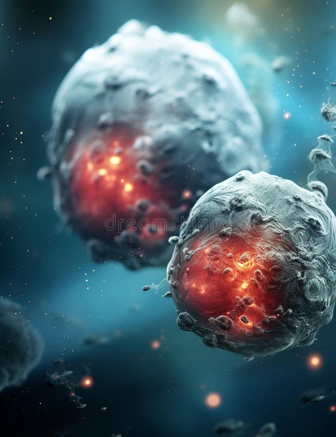 Closeup Group of Cells Connected To a Protein, AI-generated. Stock ...