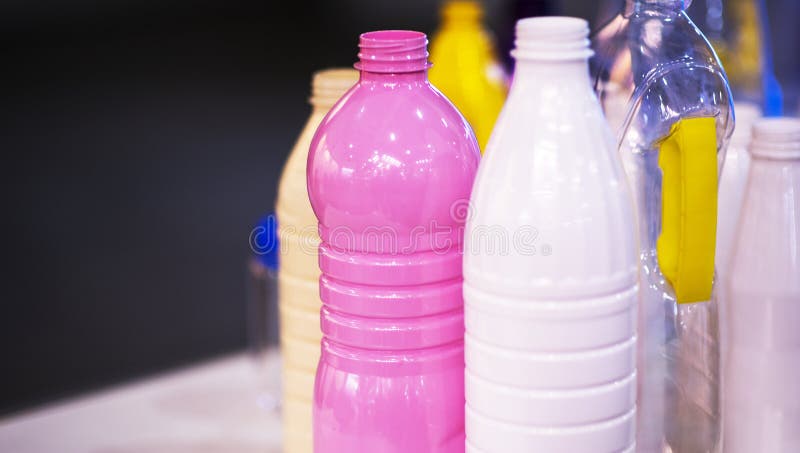 Closeup Group of Colorful Empty Plastic Bottles Stock Photo - Image of ...