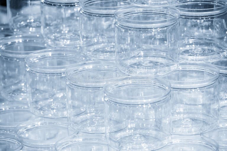 Closeup the Group of Jars from Injection Process Stock Image - Image of ...