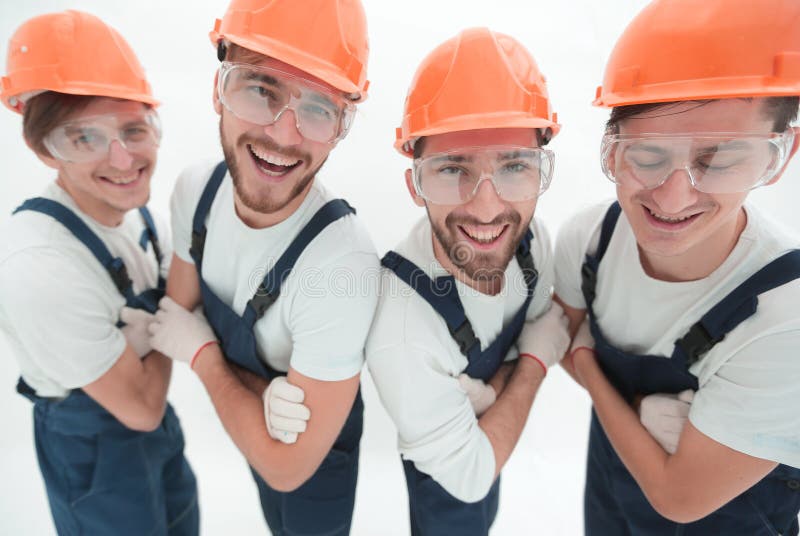 Closeup.a Group of Professional Industrial Workers Stock Image - Image ...