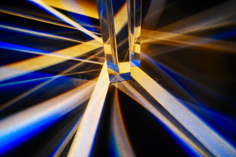 Dispersion of Light through Triangular Glass Prisms Creating Shade and ...