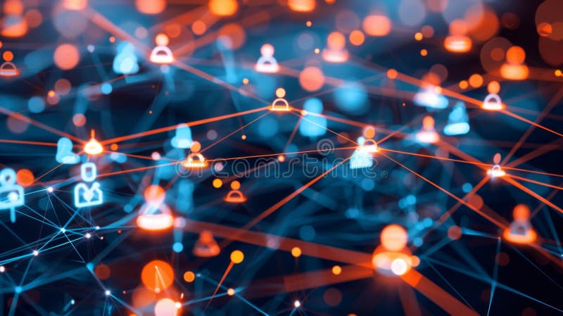 A Closeup of a Group of User Avatars Floating within a Web of ...