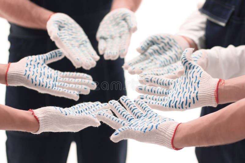 Closeup.group of Workers Showing Their Unity Stock Image - Image of ...