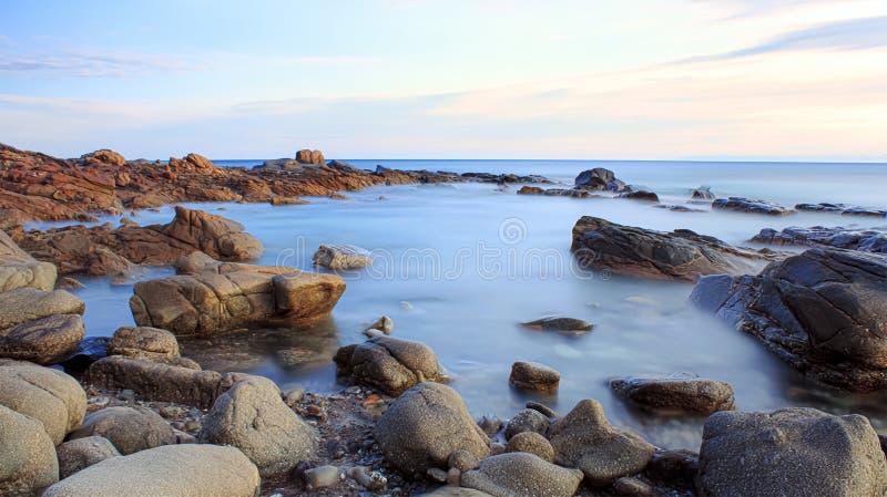 Closeup of Gurgling Water Over Cobblestone in a River. Stock Photo ...