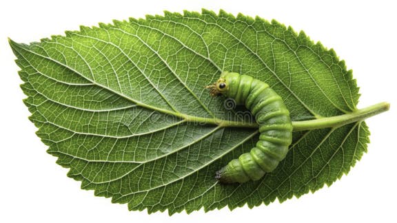 Closeup of a Hackberry Leaf with a Eudemis Porphyrana Leafroller Moth ...