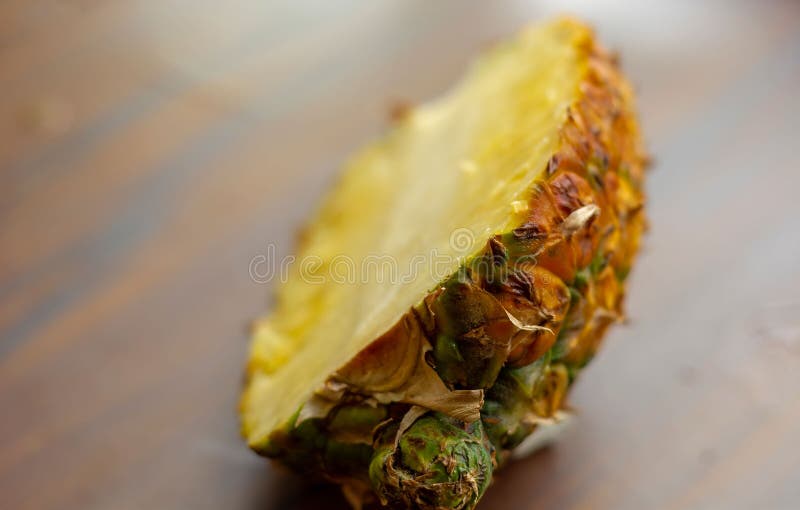 Closeup of a Half Cut Pineapple. Stock Image - Image of organic, food ...