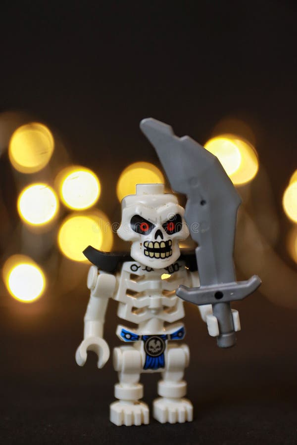 Closeup of a Halloween Toy Skeleton with Red Eyes Editorial Photo ...