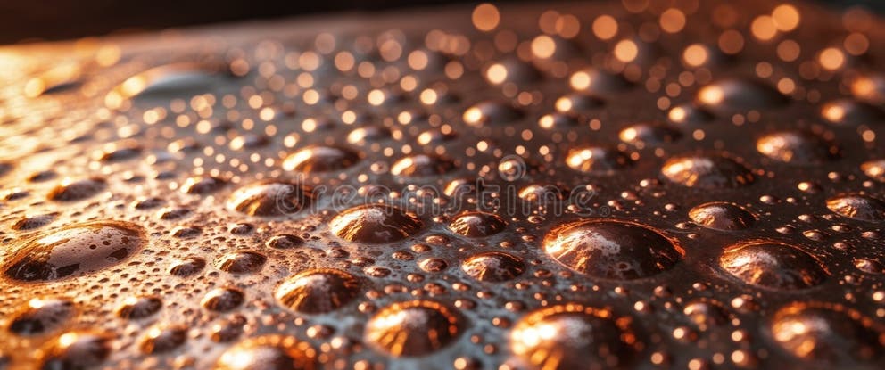 Closeup of a Hammered Copper Surface with Warm Lighting and Textured ...