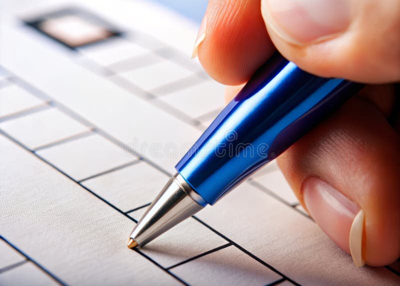 CloseUp of a Hand Checking a Checkbox on a Paper Form Detail and ...