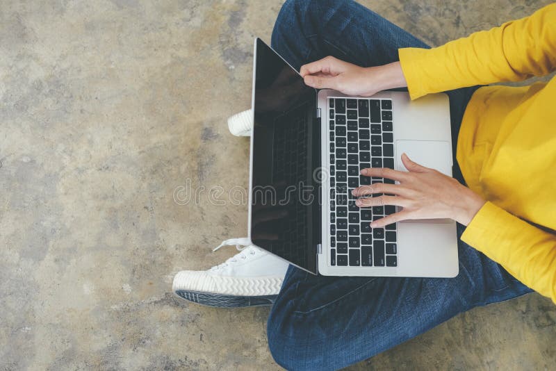 Closeup Hand Coding Programing Computer Software. Stock Image - Image ...