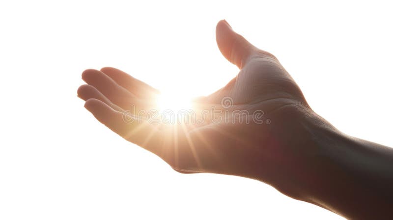 Closeup of a Hand Cupping Sunlight Generative Ai Stock Illustration ...