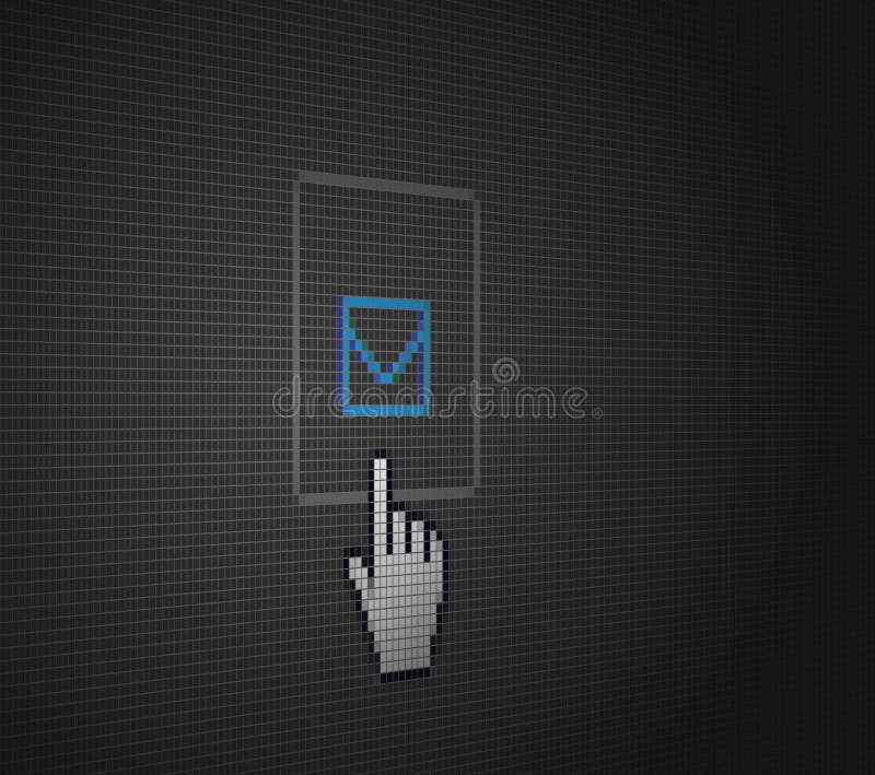 Closeup Hand Cursor Pointing Web Site Contact Menu Item Icon Stock ...