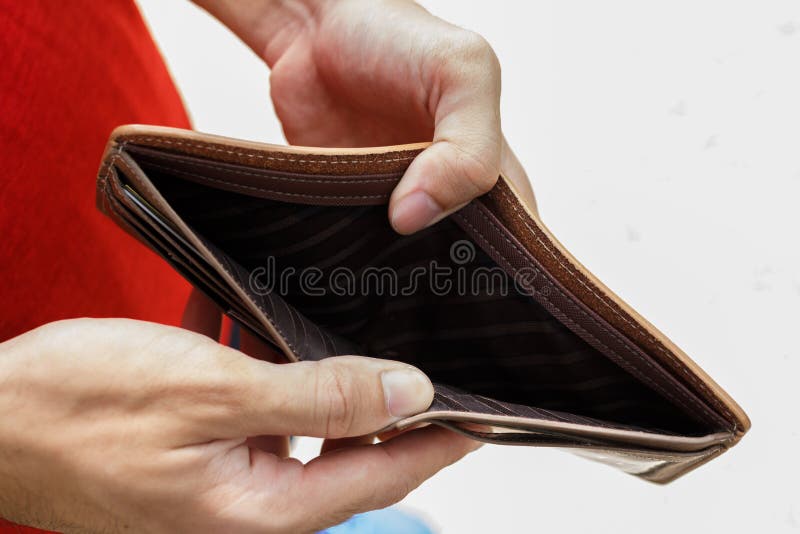 A Closeup Hand Man Open an Empty Wallet Stock Photo - Image of closeup ...