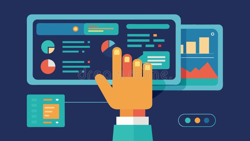 Closeup of a Hand Scrolling through Information Displayed on a ...