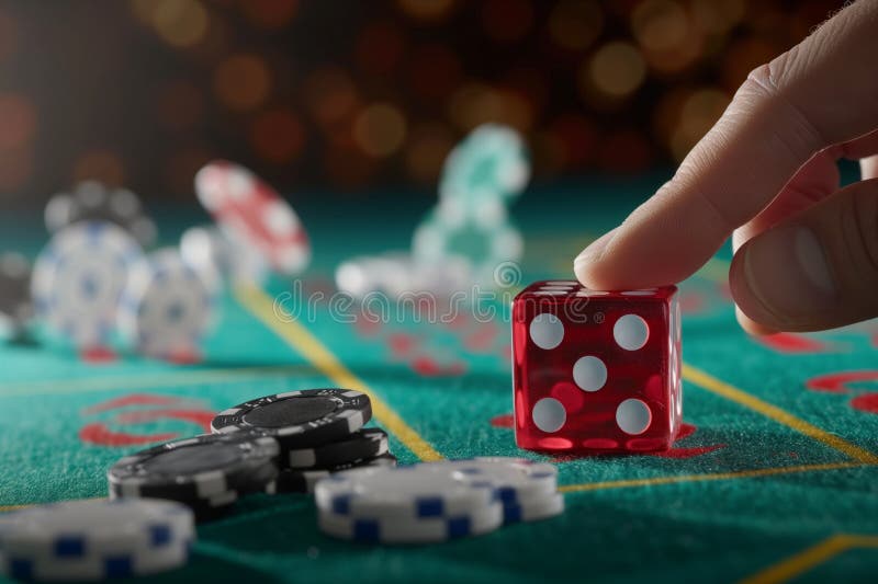 Closeup of Hand Throwing Dice on Craps Table Stock Photo - Image of ...