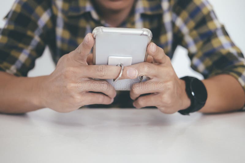 Mobilephone with Online Banking App Stock Photo - Image of check ...